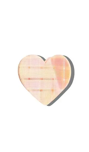 SOLAR ECLIPSE Hand-painted Pink Plaid Heart Claw Clip In Coral - N,a