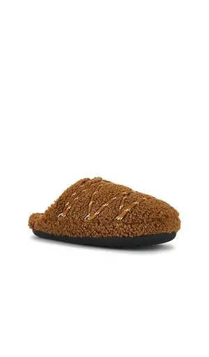 Moon Boot Teddy Slipper In Brown