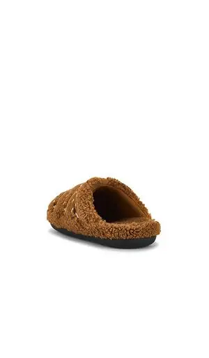 Moon Boot Teddy Slipper In Brown
