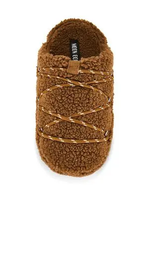 Moon Boot Teddy Slipper In Brown