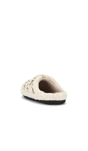 Moon Boot Teddy Slipper In Beige