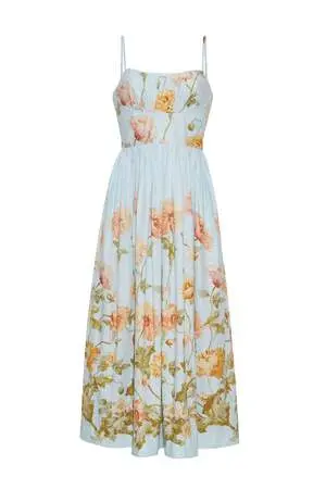 Cara Cara Alba Midi Dress - Lockwood Flora Sky