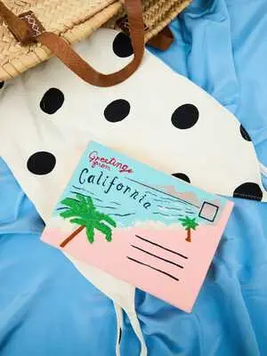 OLYMPIA LE-TAN Greetings From California Clutch - Pink