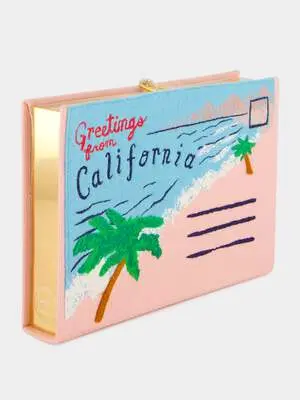 OLYMPIA LE-TAN Greetings From California Clutch - Pink