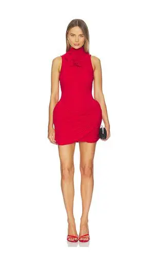 Magda Butrym High Neck Sleeveless Mini Dress - Red