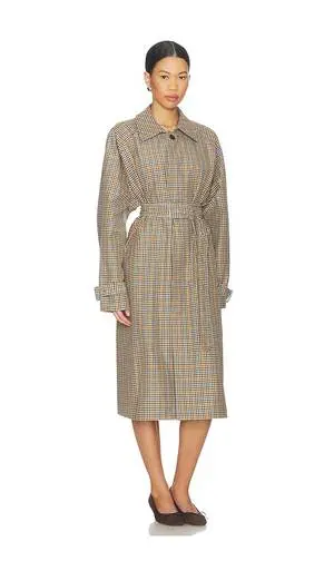 FRAME The Plaid Mac Coat In Brown