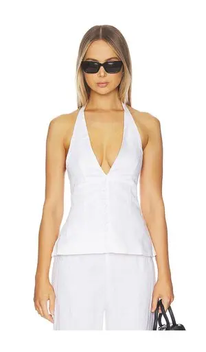 AEXAE Linen Halter Neck Top