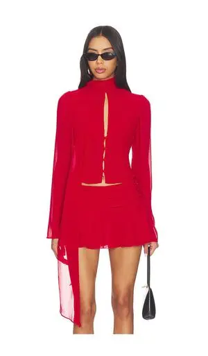 GUIZIO Ara Long Sleeve Top In Red - Red Love