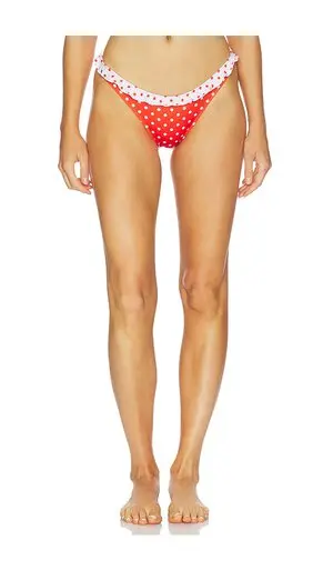 BANANHOT Angela Bikini Bottom In Red - Red Polka