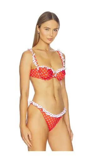 BANANHOT Angela Bikini Top - Red Polka
