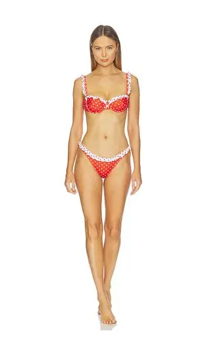 BANANHOT Angela Bikini Top - Red Polka