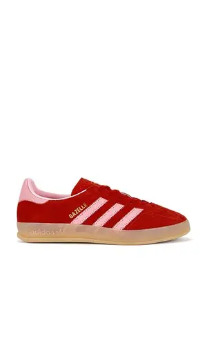 ADIDAS ORIGINALS Gazelle Indoor Sneaker In Red - Better Scarlet  Light Pink & Gum 4