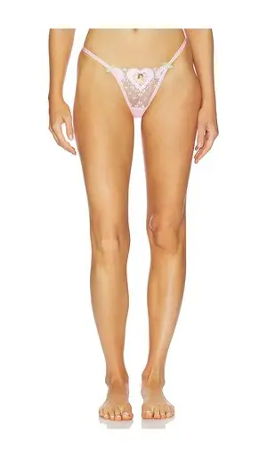 For Love & Lemons Cherub Love Thong Panty - Pink