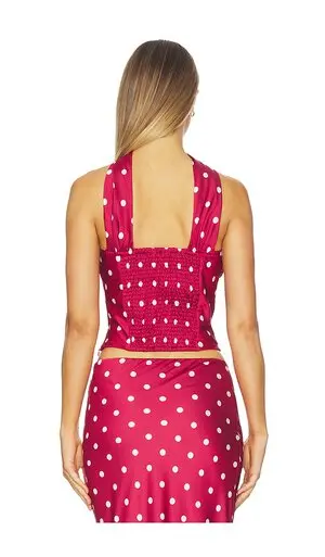 RUNAWAY THE LABEL Blaine Top - Cherry & White Polka Dot