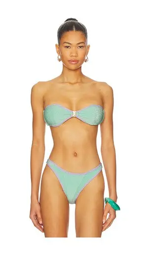 FAE Tallara Bandeau Bikini Top In Mint - Frost