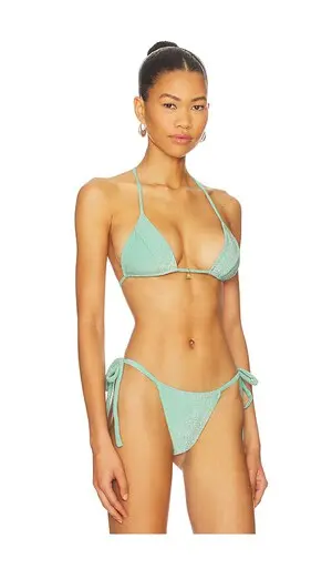FAE Honey Triangle Bikini Top In Mint