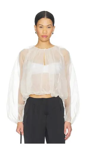 FRAME The Sheer Balloon Blouse