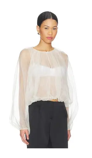 FRAME The Sheer Balloon Blouse
