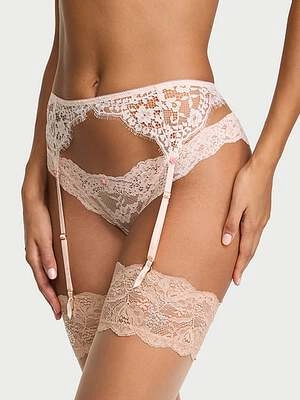 Victoria's Secret Dream Angels Lace Garter Belt - Pink