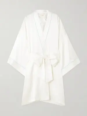 Olivia Von Halle Mimi Silk-satin Robe - Neutrals