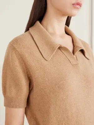 Khaite Leni Cropped Wool And Cashmere-blend Sweater - Brown