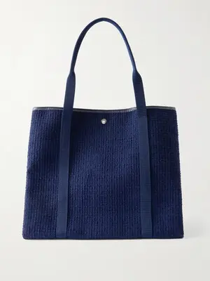 Rue De Verneuil Traversée Large Webbing And Leather-trimmed Tweed Tote