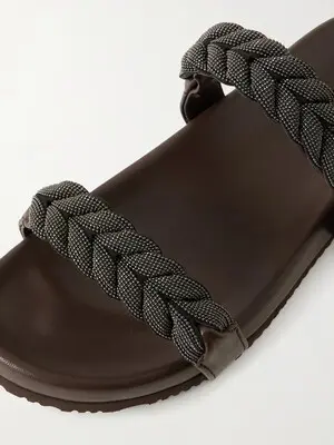 Brunello Cucinelli Bead-embellished Leather Sandals