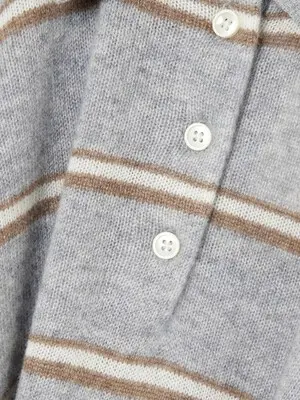 Eterne Barrett Cropped Striped Cashmere Sweater
