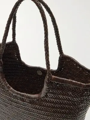 Dragon Diffusion Ns Diagonal Triple Jump Woven Leather Tote - Brown