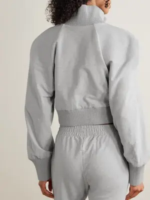 Norma Kamali Oversized Stretch-cotton Jersey Bomber Jacket - Gray