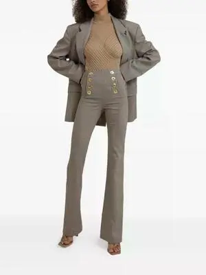 VIOLANTE NESSI Ribbed Knit Turtleneck Sweater - Neutrals
