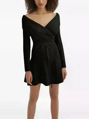 VIOLANTE NESSI Off-the-shoulder Mini Dress - Black