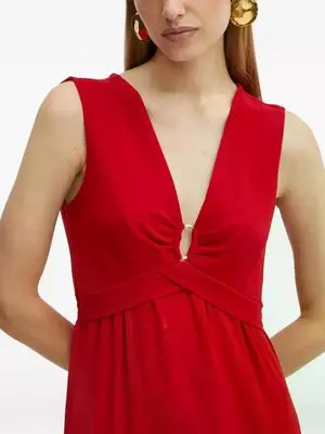 MORGAN V-neck Side-slit Maxi Dress