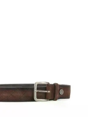 GIANNI CHIARINI Quilted Suede Belt With Metal Buckle
