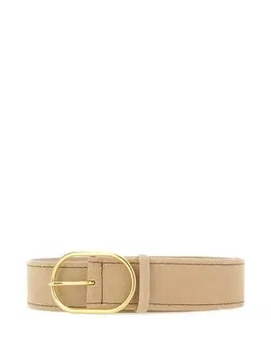GIANNI CHIARINI Suede Belt With Gold-tone Buckle - Neutrals