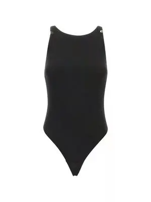 Elisabetta Franchi Sleeveless Bodysuit With Logo Plaque