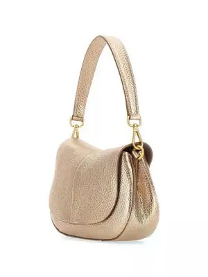 GIANNI CHIARINI Helena Round Grained Flap Leather Shoulder Bag