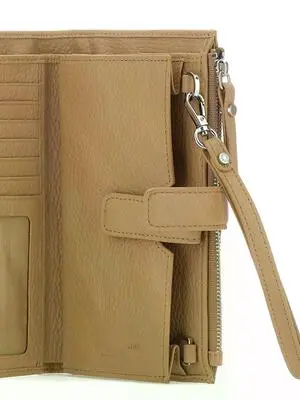GIANNI CHIARINI Pebbled Zip Leather Wallet