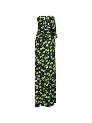 Saint Laurent Strapless Silk Maxi Dress - Black