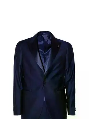 Tagliatore Satin Lapel Tailored Suit - Blue