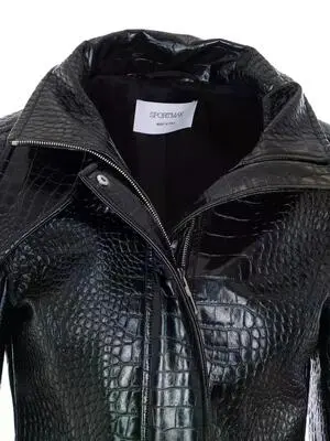 Sportmax Alligator-print Cropped Jacket - Black