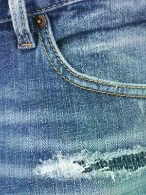 Dsquared2 Denim Shorts With Ripped Detail - Blue
