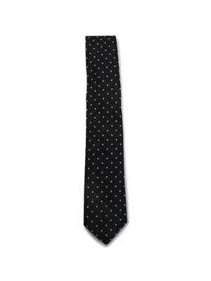 Canali Polka-dot Pattern Neck Tie - Black
