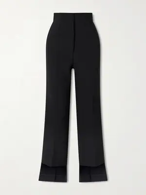 Khaite Rae Cropped Straight-leg Crepe Pants - Black