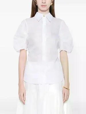 Elisabetta Franchi Puff-sleeve Cotton Shirt - White
