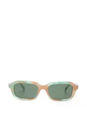 Gucci Logo-lettering Rectangle Sunglasses - Green