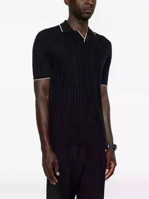 Fedeli Ribbed V-neck T-shirt