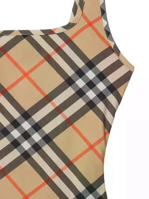 Burberry Checked Swimsuit - Neutrals