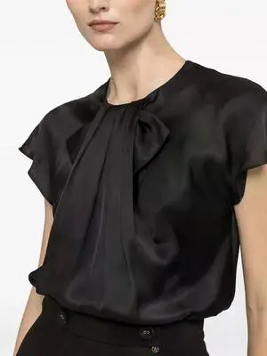 NISSA Pleated Top - Black