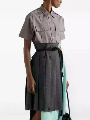 Prada Fabric Patchwork Skirt - Grey